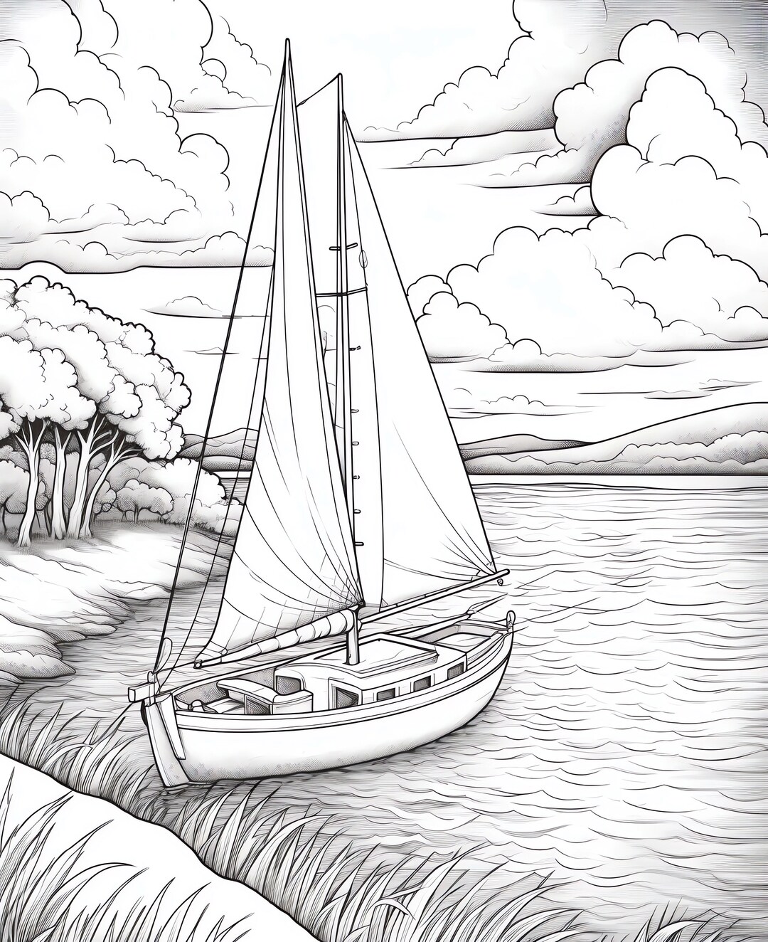100 Sailing Coloring Pages Adults & Kids Coloring Pages Printable ...