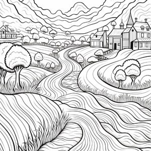 180 Calming Landscape Coloring Pages - Adult and Kid Coloring Pages ...