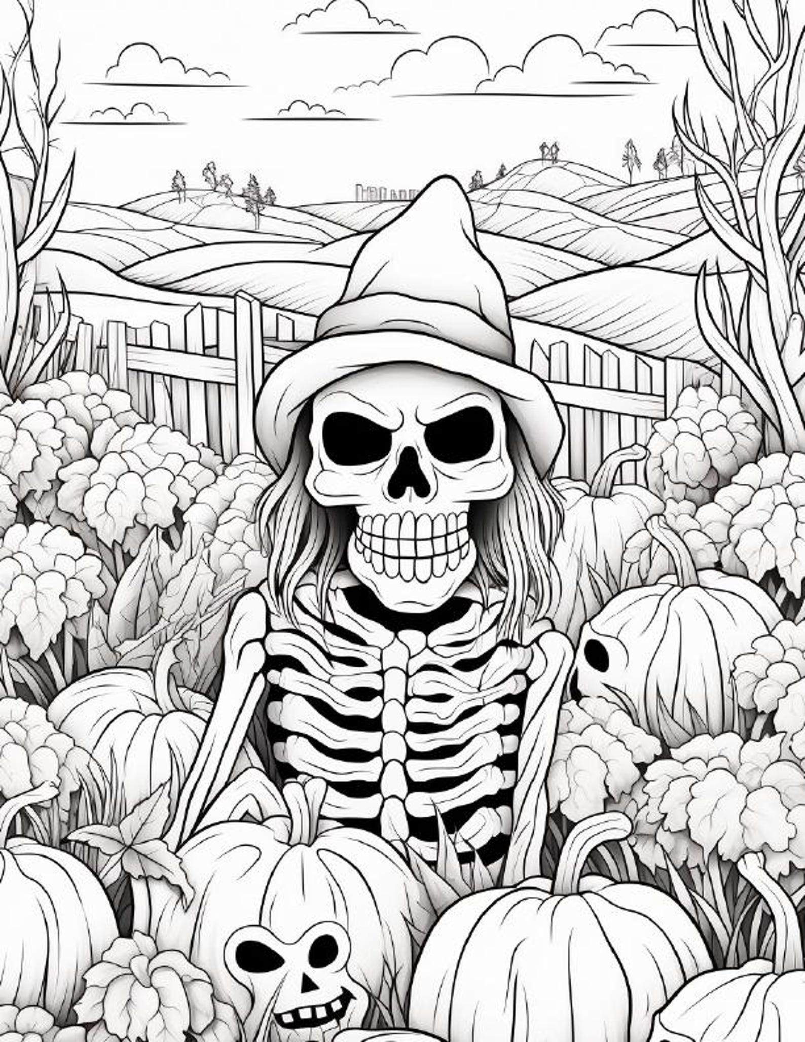 50 Halloween Coloring Pages Printable Digital Instant Download PDF Best ...