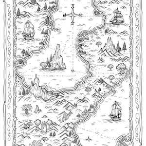 Best Seller 150 Fantasy Map Coloring Pages for Adults Printable Digital ...