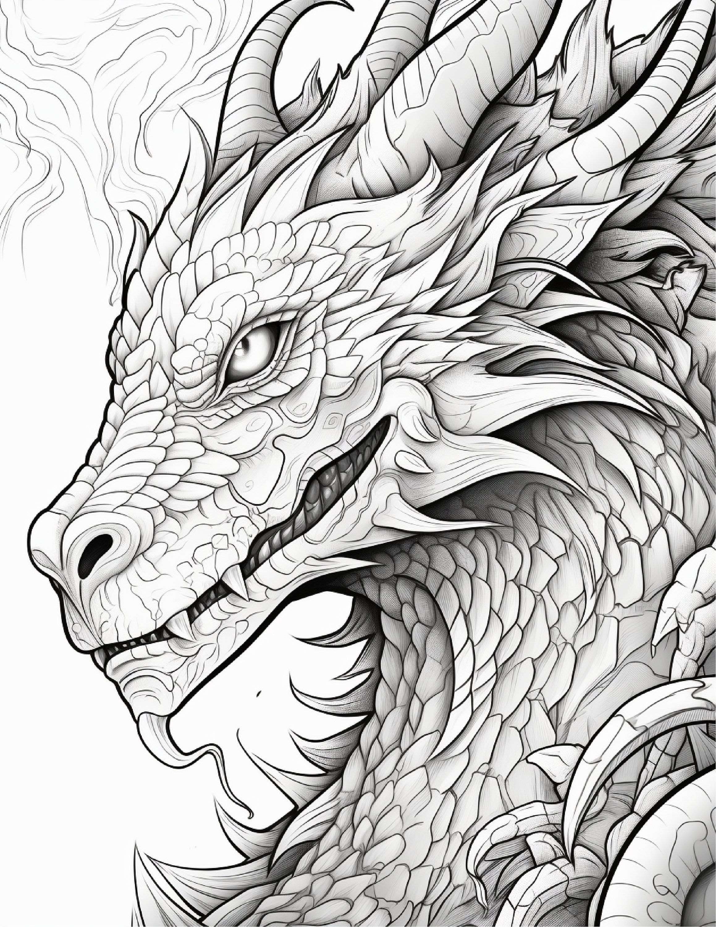 200 Dragon Coloring Pages Fantasy Dragon Adults and Kids Coloring Page ...