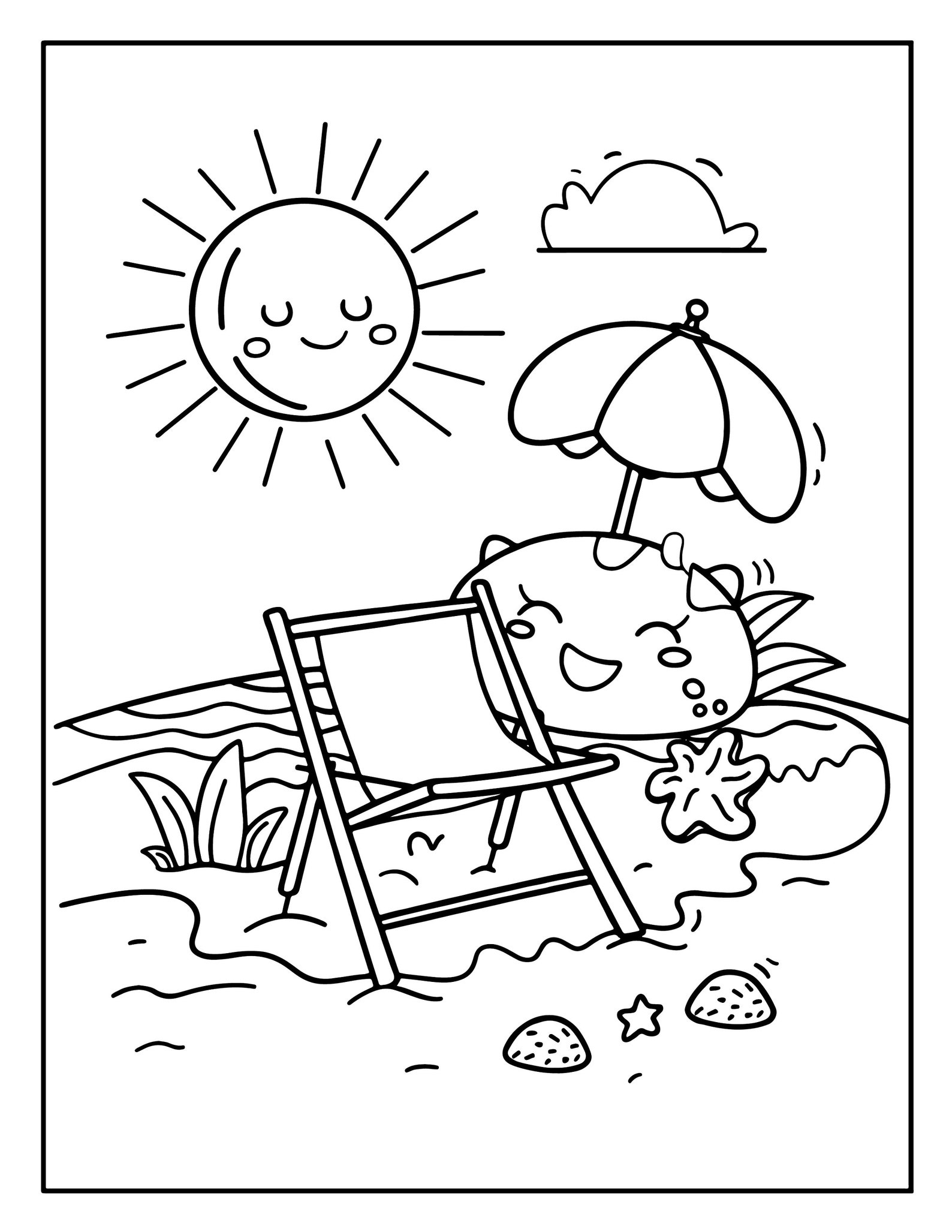 150 Cute Kawaii Summer Coloring Pages Printable Digital PDF for Kids ...