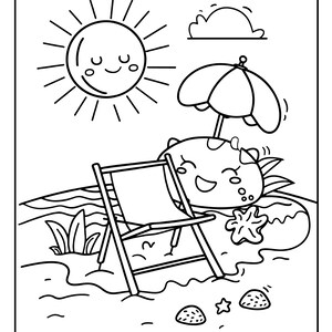 150 Cute Kawaii Summer Coloring Pages Printable Digital PDF for Kids ...