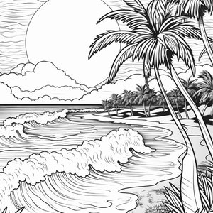 220 Beach Sunset Coloring Pages - Adults and Kids Coloring Pages ...
