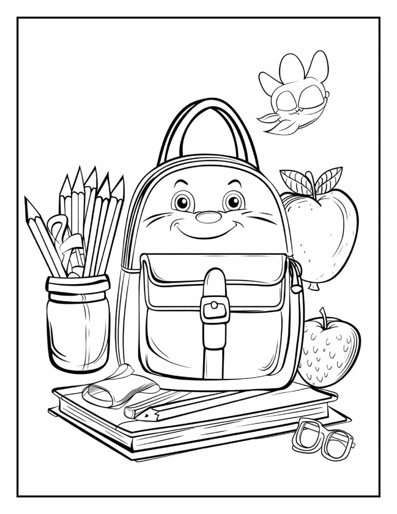 180 Back to School Coloring Pages for Kids - Printable Digital Instant ...