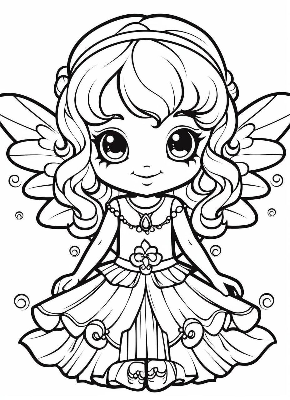 Best Seller 200 Cute Fairy Coloring Pages for Kids and Adults Printable ...
