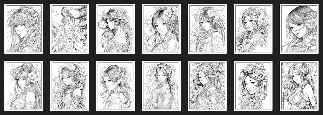 300 Japanese Anime Coloring Pages for Adults Coloring Pages Printable ...