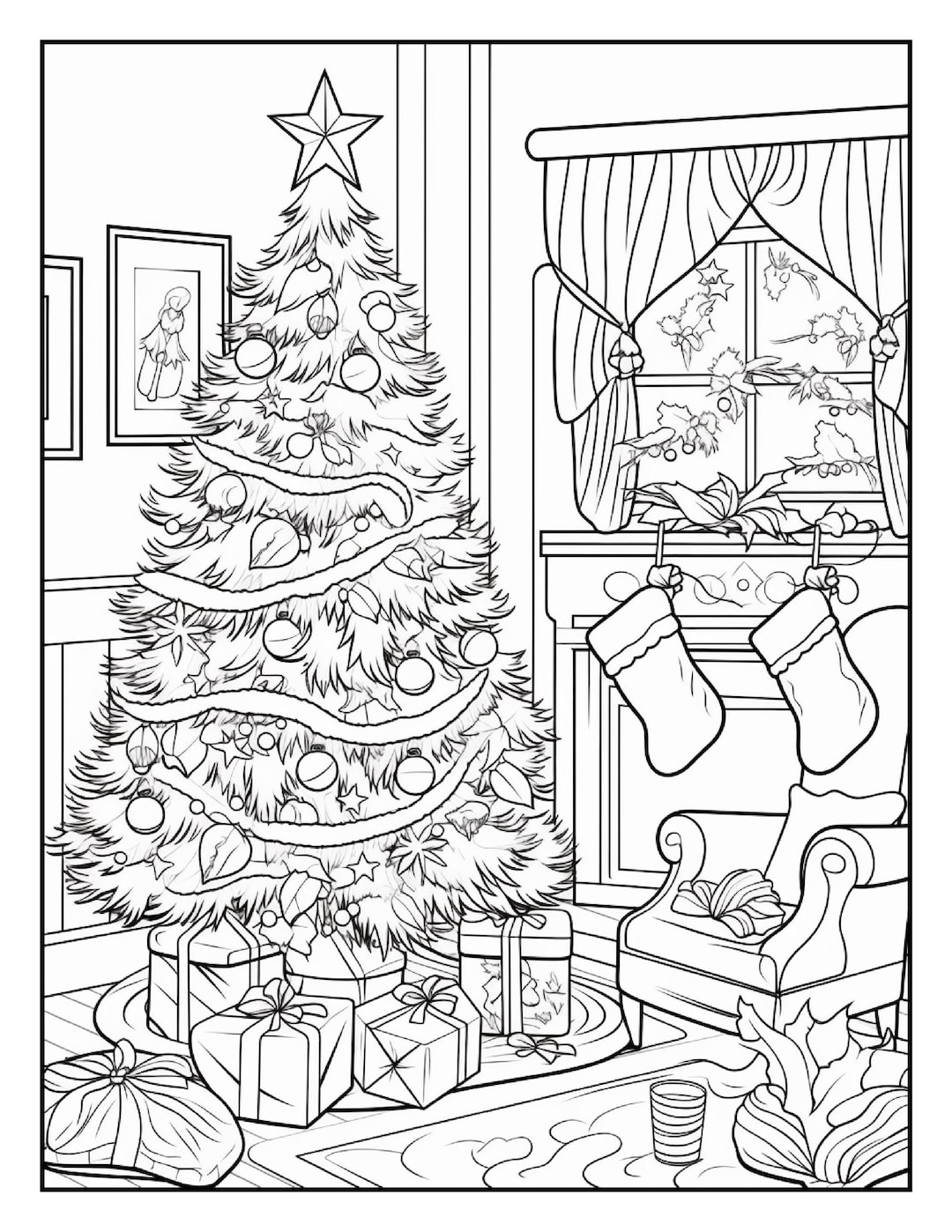 100 Christmas Coloring Pages Adults and Kids Coloring Pages Printable ...