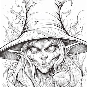 220 Witches Coloring Pages Halloween for Adults Coloring Pages ...