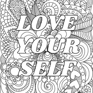 30 Positive Affirmations Zentangle Inspirational Coloring Pages Adult ...