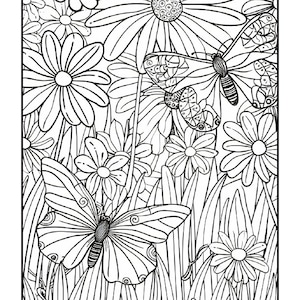 150 Butterflies and Flowers Coloring Pages - Adult and Kid Coloring ...