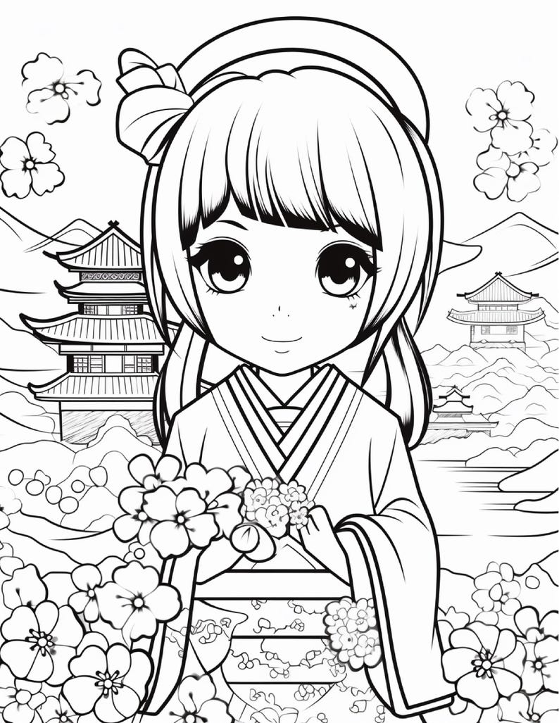 235 Cute Japanese Anime Coloring Pages for Kids Coloring Pages ...