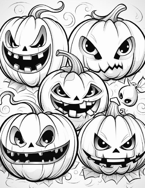 50 Halloween Coloring Pages Printable Digital Instant Download PDF Best ...
