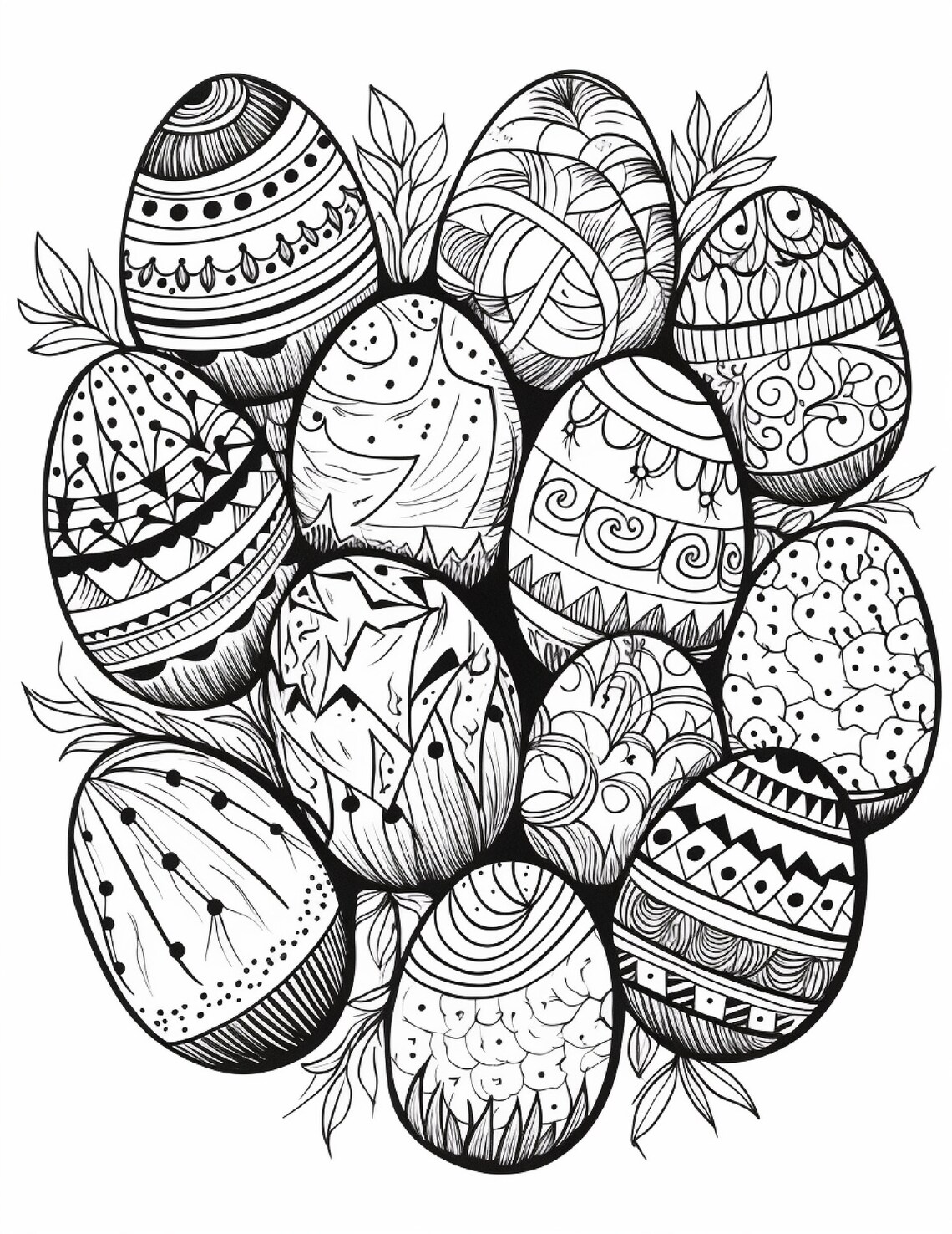 Best Seller 100 Easter Eggs Coloring Book Pages for Kids and Adults ...