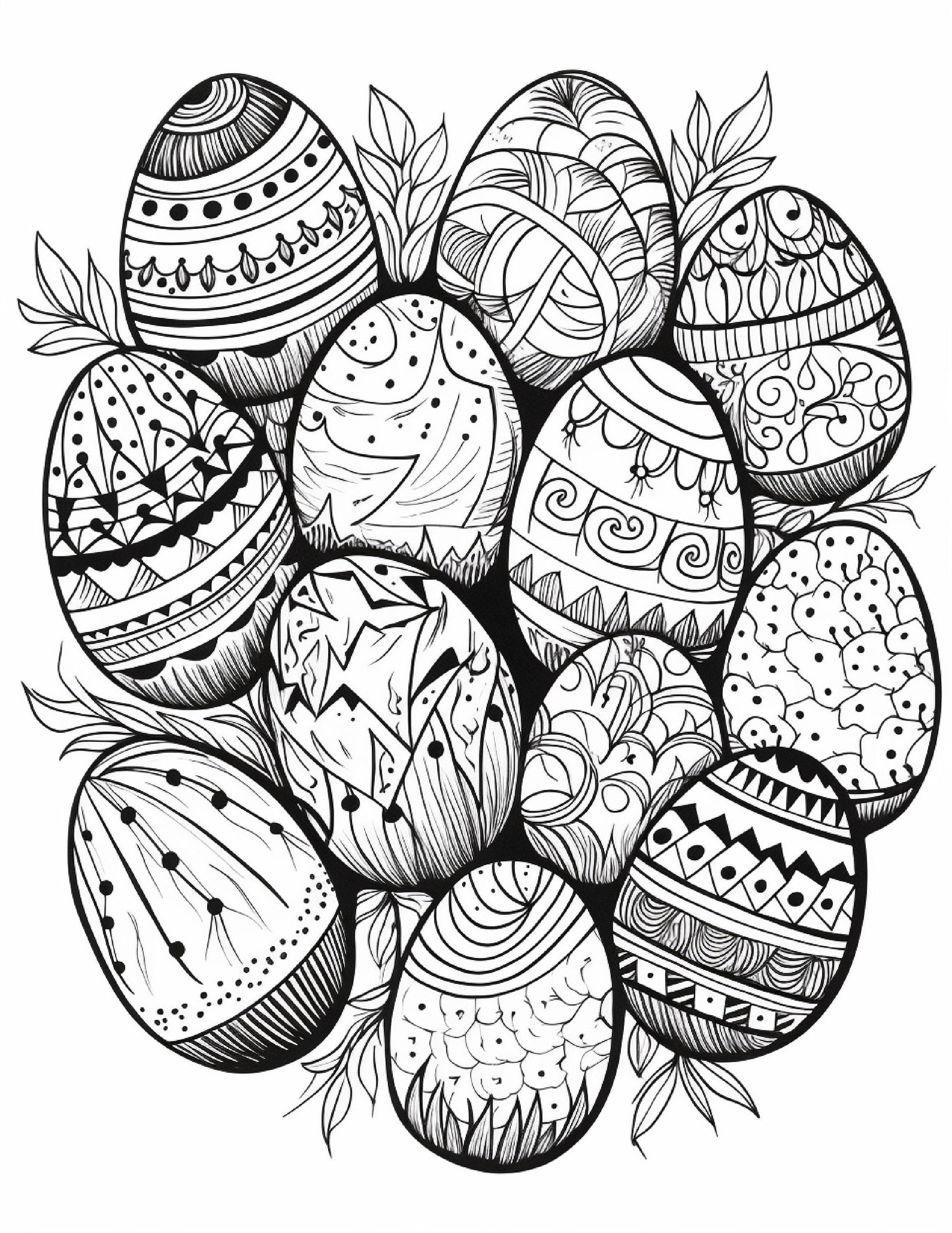 Best Seller 100 Easter Eggs Coloring Book Pages for Kids and Adults ...