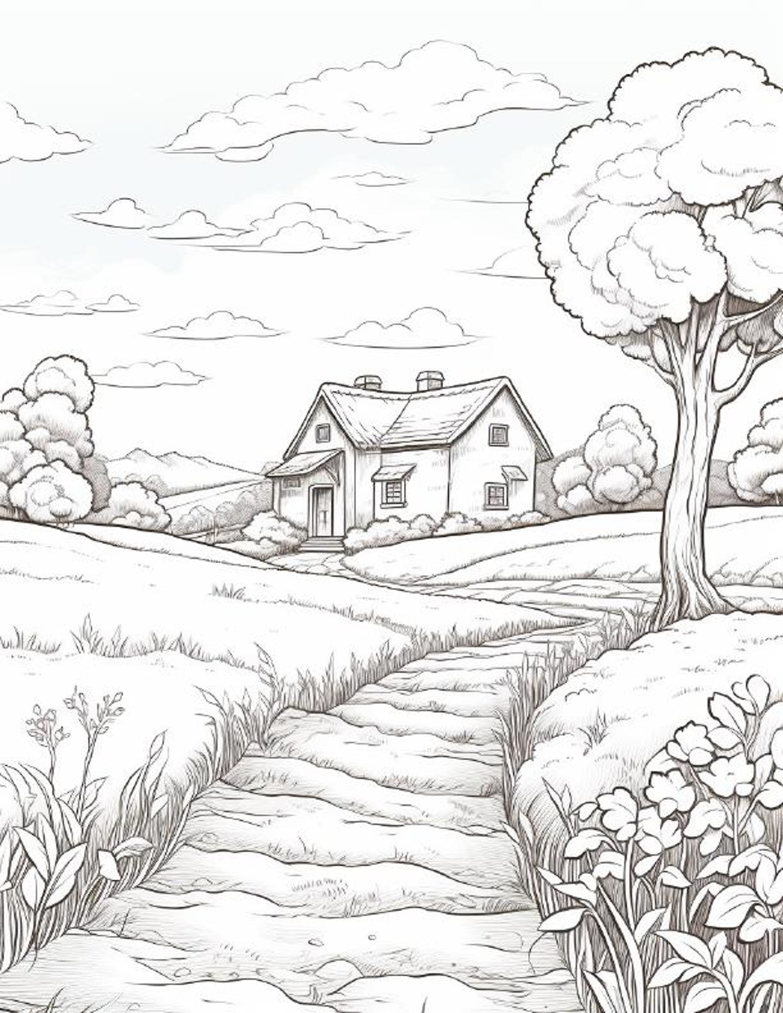 300 Country Coloring Pages - Printable Digital Instant Download PDF ...