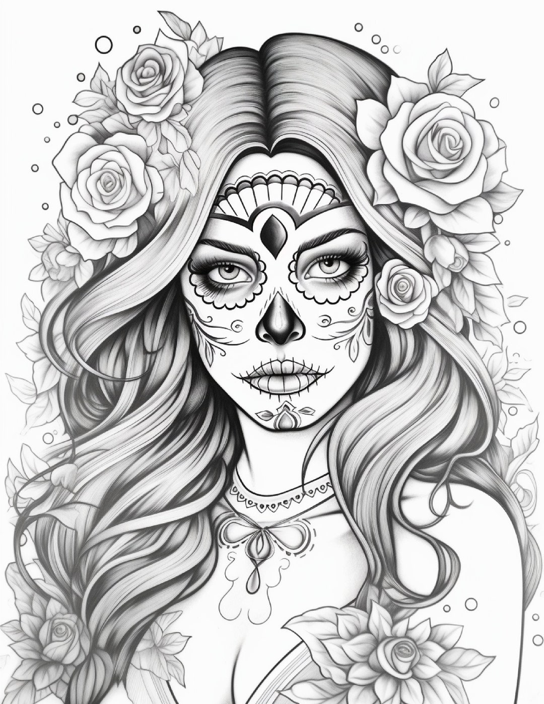 250 Adult Sugar Skull Girl Coloring Pages Adults & Kids Coloring Pages ...