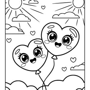 Valentines Day Coloring Pages Cute Love for Kids 80 Pages Adult Kid ...