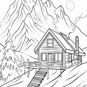 Best Seller 100 House on Mountain Coloring Pages Adult and Kid Coloring ...