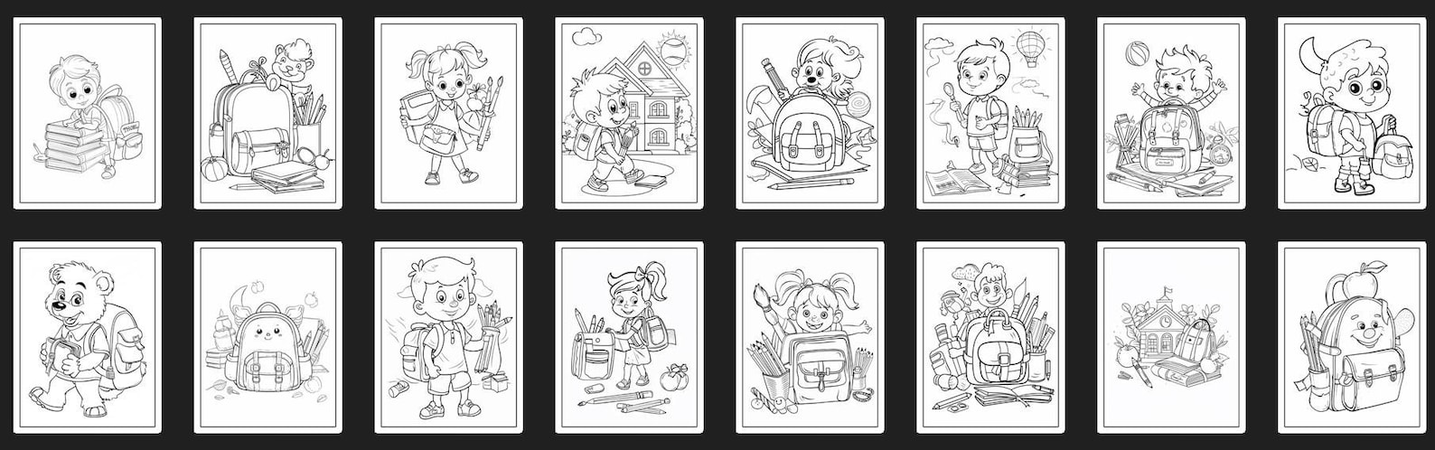 180 Back to School Coloring Pages for Kids - Printable Digital Instant ...