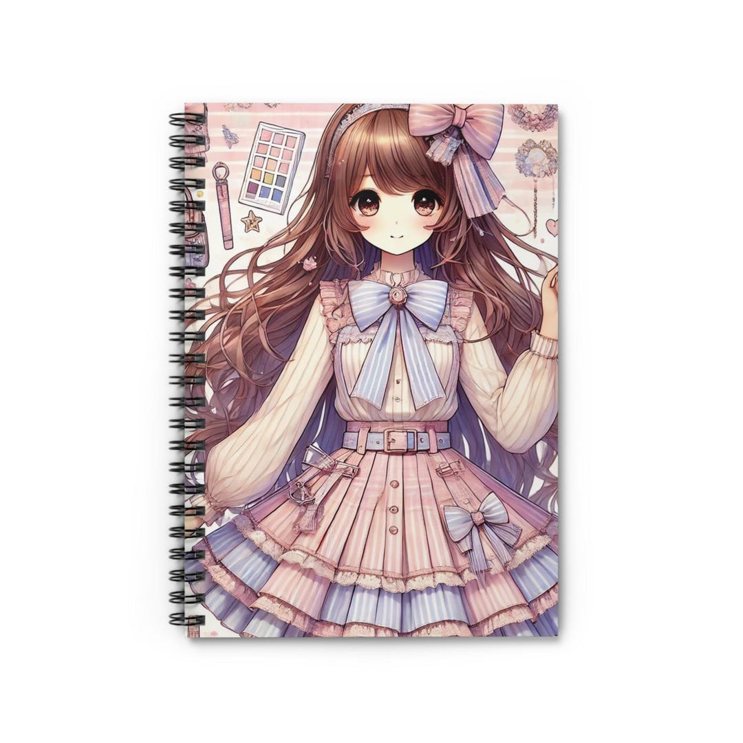 Anime Girl Notebook Spiral, 118 Pages, 6" X 8", Ruled Line Paper, Best ...