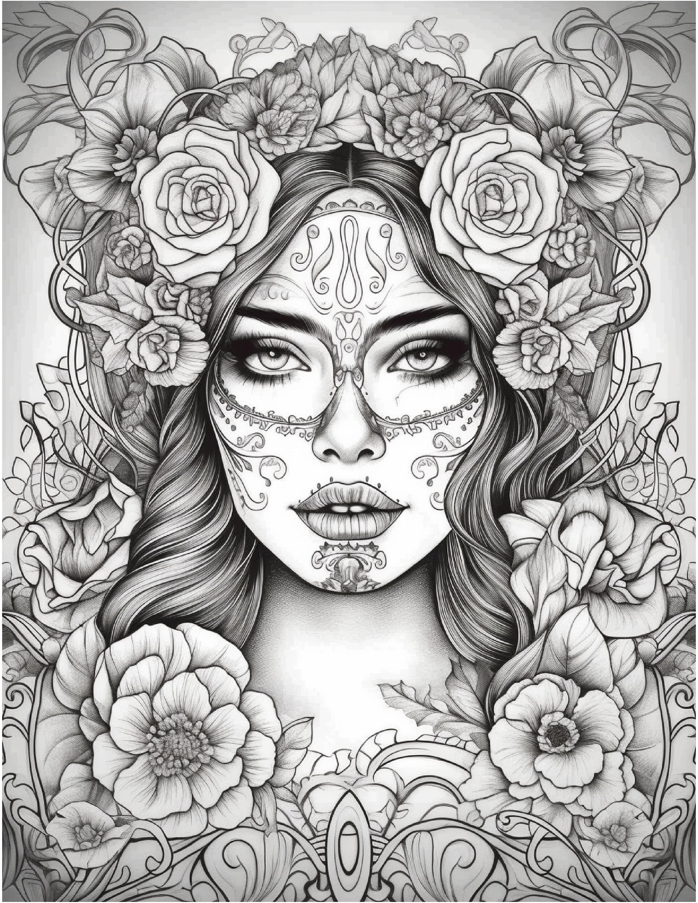 50 Adult Sugar Skull Girl Coloring Pages- Adult and Kid Coloring Pages ...