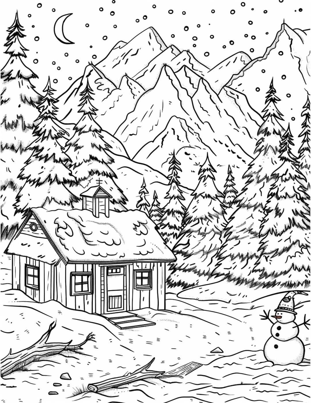 Best Seller 180 Christmas Landscape Coloring Pages Adult and Kid ...