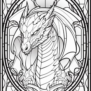 200 Stained Glass Dragon Coloring Pages Adult and Kid Coloring Pages ...