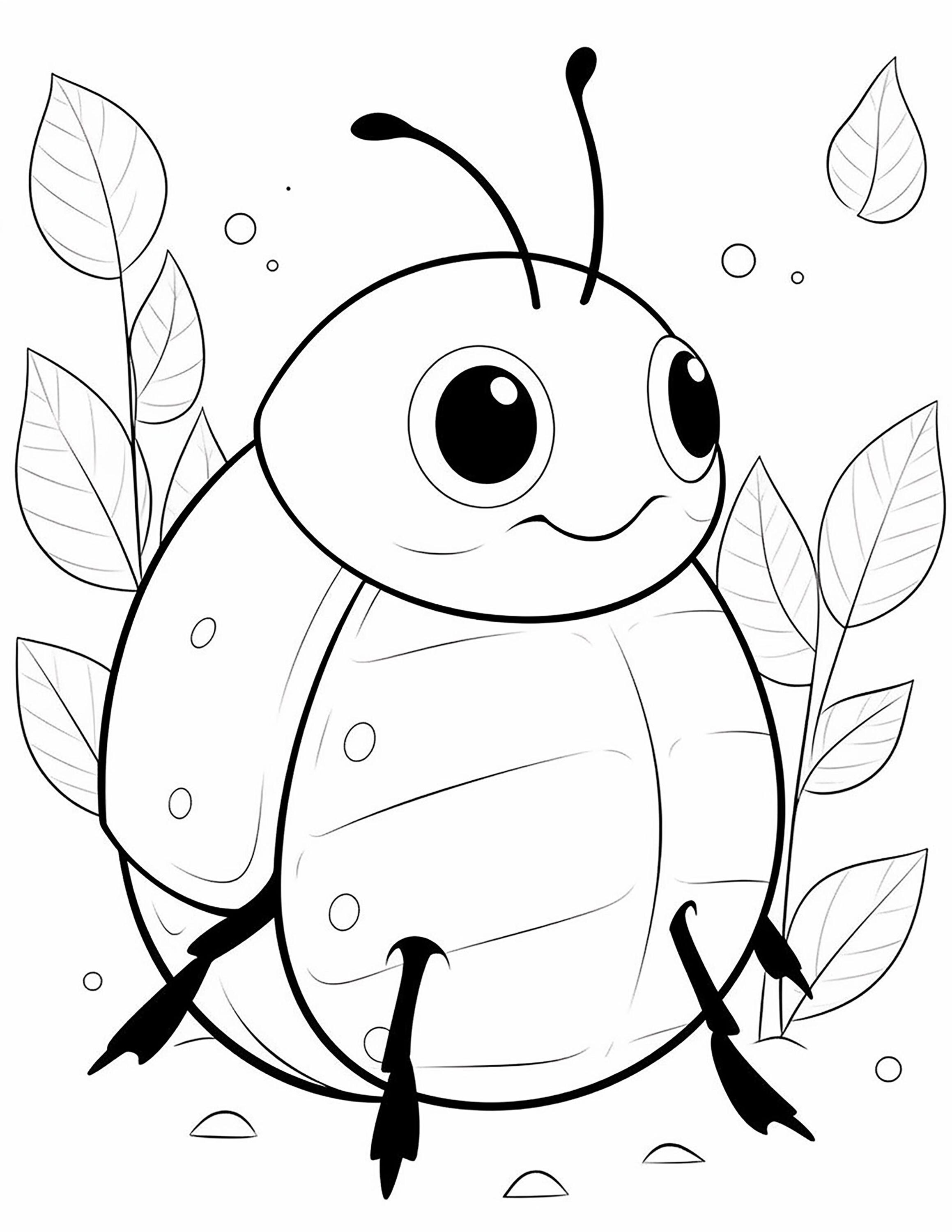 100 Cute Bugs Coloring Pages - 100 Pages Adult and Kid Coloring Pages ...