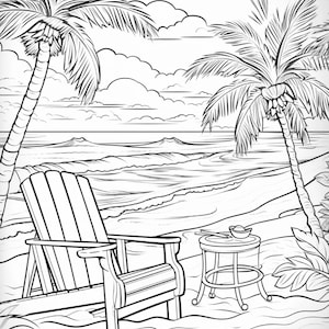 220 Beach Sunset Coloring Pages - Adults and Kids Coloring Pages ...