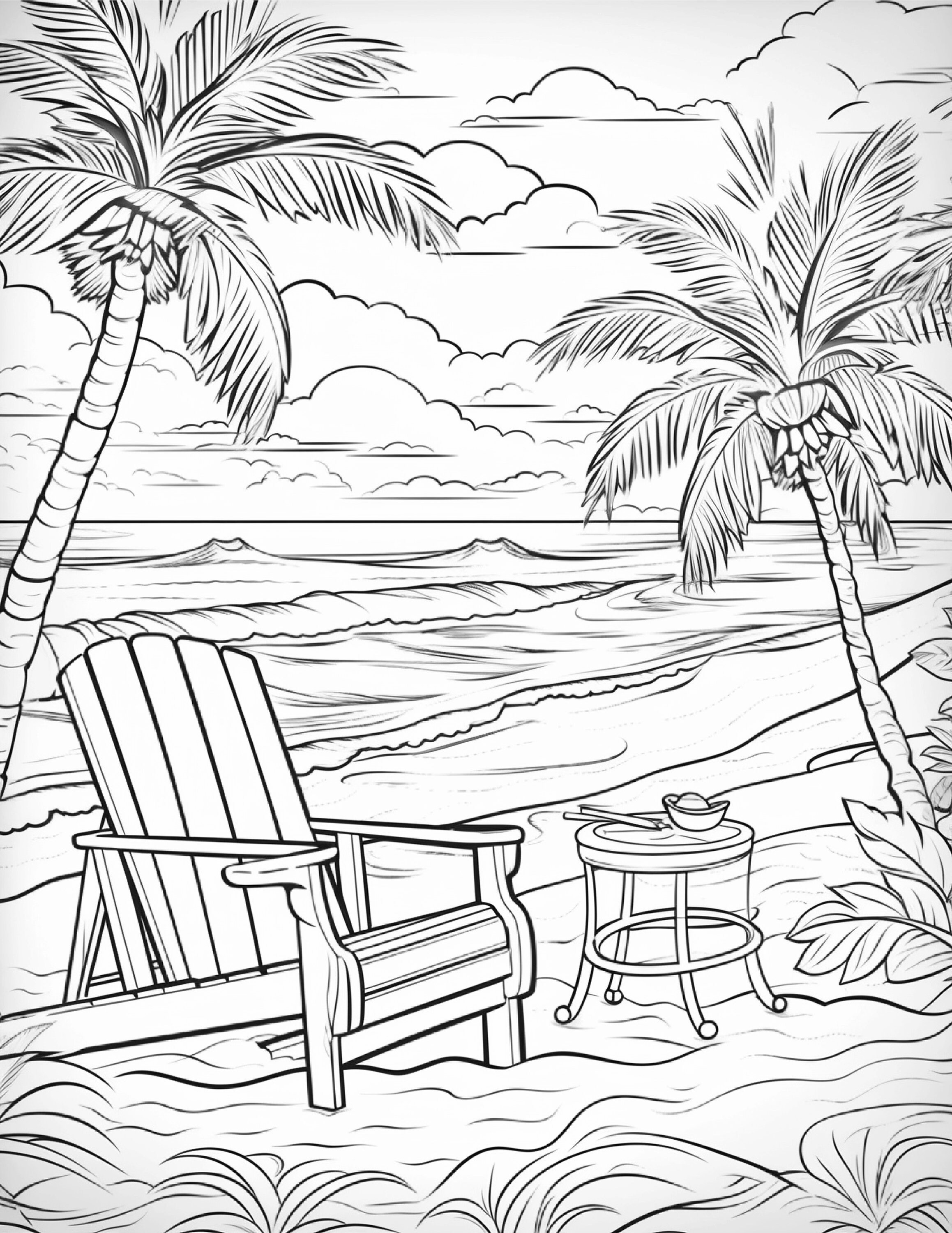 220 Beach Sunset Coloring Pages - Adults and Kids Coloring Pages ...