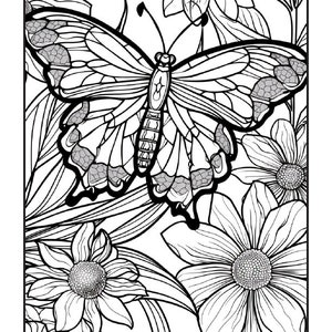 150 Butterflies and Flowers Coloring Pages - Adult and Kid Coloring ...