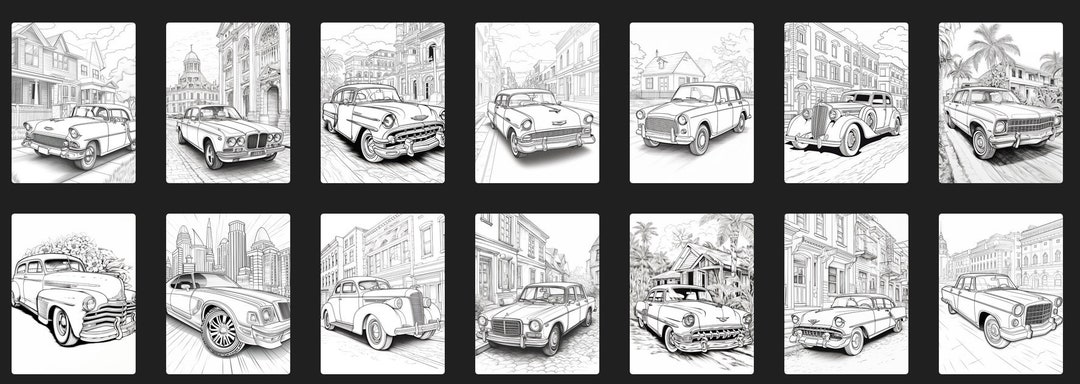 Classic Cars Coloring Pages for Adult - 100 Pages Adult and Kid ...