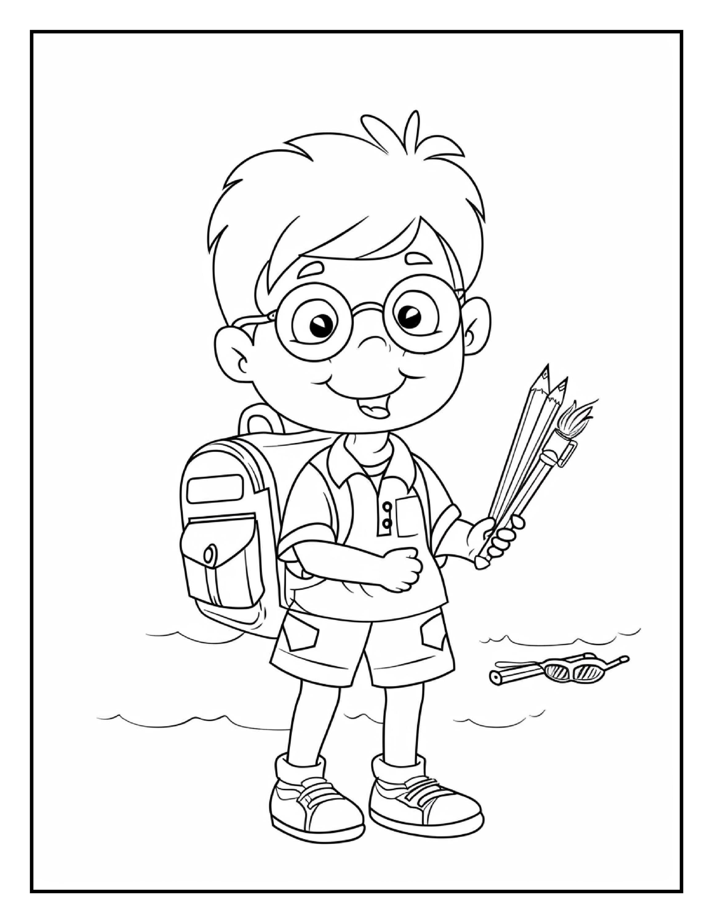 180 Back to School Coloring Pages for Kids - Printable Digital Instant ...