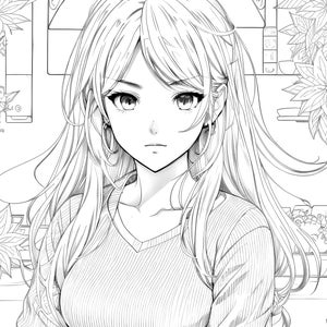 Best Seller Anime Girls Coloring Pages 20 Pages Printable Instant ...