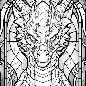 200 Stained Glass Dragon Coloring Pages Adult and Kid Coloring Pages ...