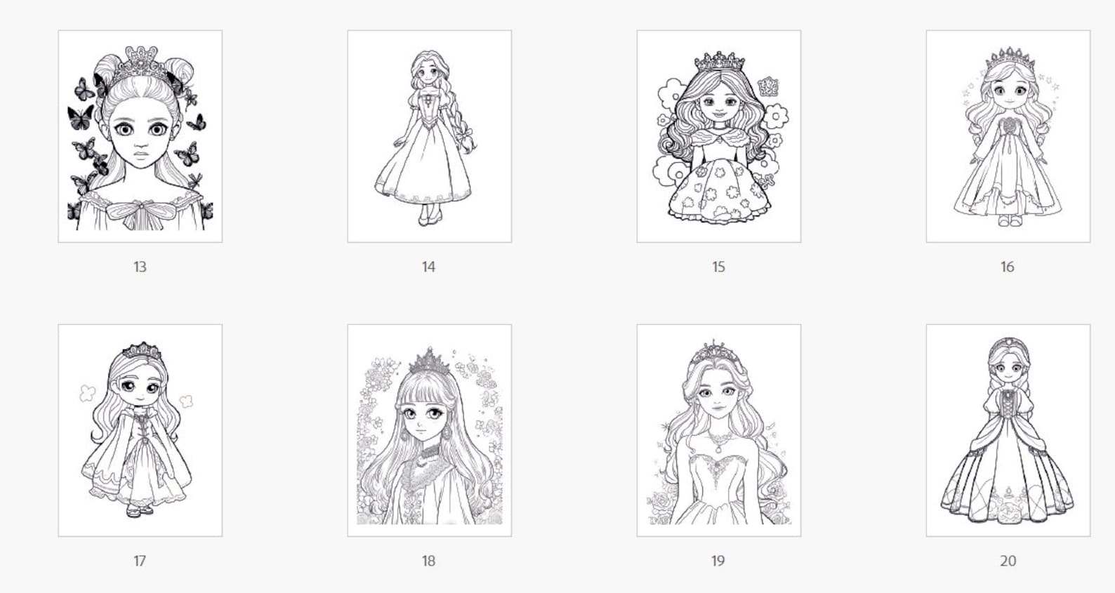 Best Seller 50 Cute Princess Coloring Book for Kids and Adults ...