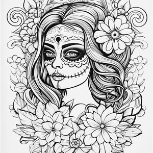 150 Girl Sugar Skull Coloring Pages - Adults and Kids Coloring Pages ...