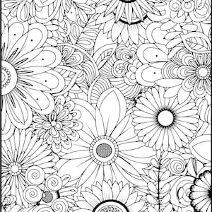100 Flower Zentangle Coloring Pages Adult and Kid Coloring Pages ...