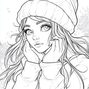 100 Cute Girl Christmas Coloring Pages Adults and Kids Coloring Pages ...