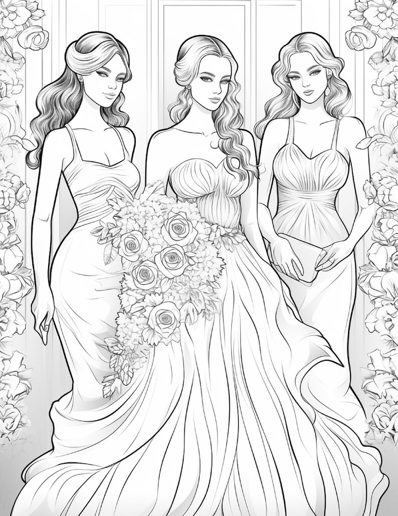 Best Seller 150 Bridesmaid Girls Coloring Pages (wedding) Adult ...