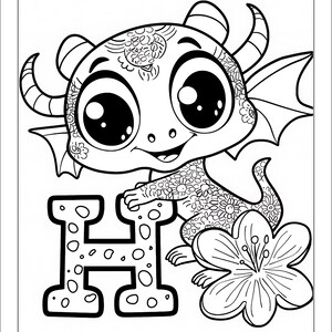 Dragon Alphabet Letter Coloring Pages 36 Pages for Kids and Adults ...
