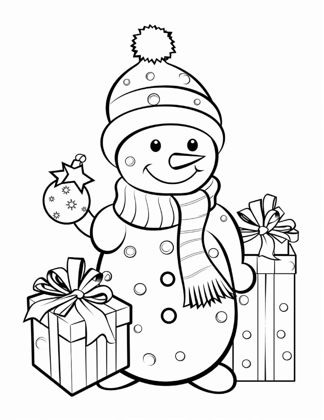 Christmas Snowman Coloring Pages - 100 Pages Adult and Kid Coloring ...
