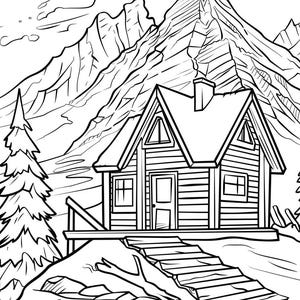 Best Seller 100 House on Mountain Coloring Pages Adult and Kid Coloring ...