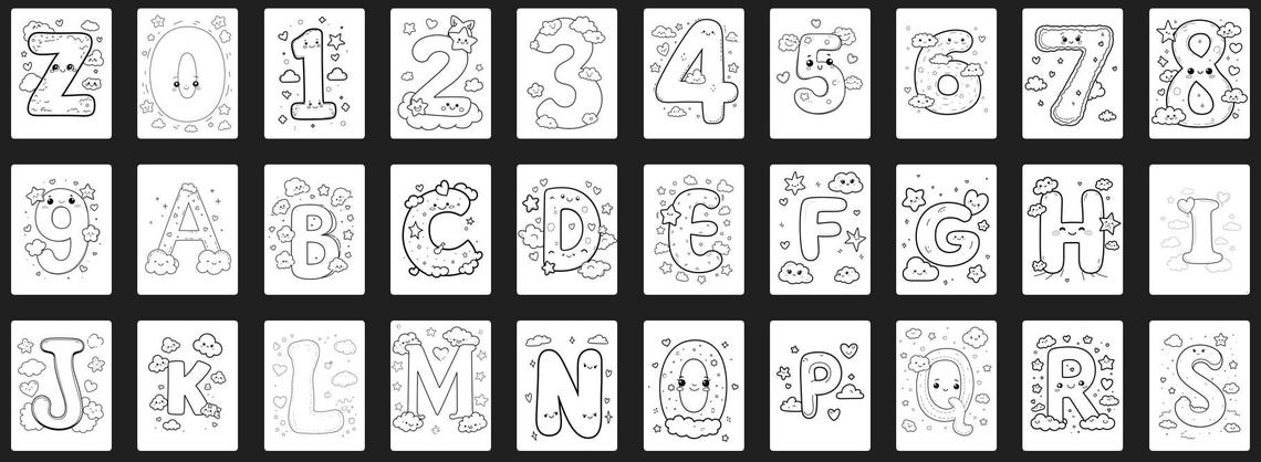 Alphabet Letter Coloring Pages 36 Pages for Kids and Adults Printable ...
