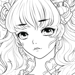 Anime Girls 100 Coloring Pages for Adults and Kids Coloring Pages ...