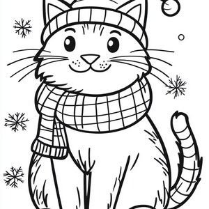 100 Funny Cat Christmas Coloring Pages Adults and Kids Coloring Pages ...