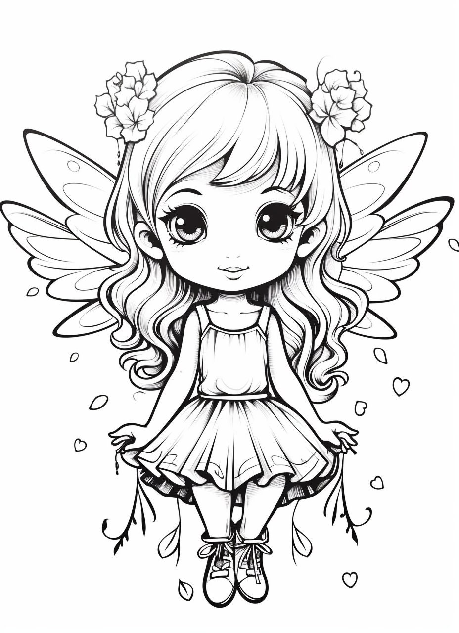 Best Seller 200 Cute Fairy Coloring Pages for Kids and Adults Printable ...