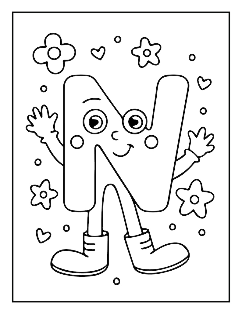 Alphabet Coloring Pages 26 Pages Adult Printable Instant Download PDF ...