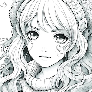 Anime Girls 100 Coloring Pages for Adults and Kids Coloring Pages ...